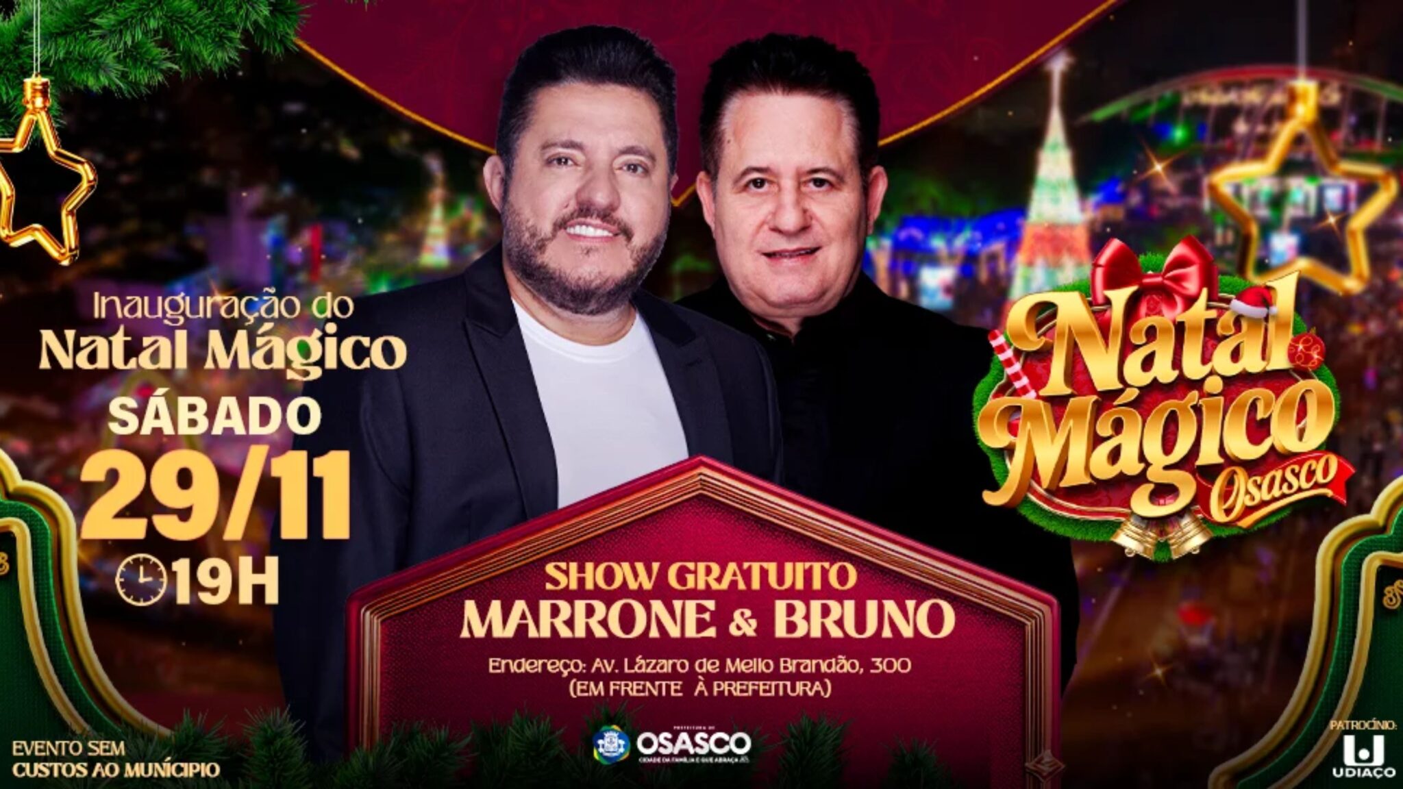 Natal Mágico de Osasco Chega com Bruno & Marrone: Uma Noite de Encanto Gratuito para Famílias da ...